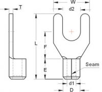 SNB8-6 | Non Insulated Fork Terminal – 8 AWG
